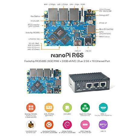 Nanopi R6S Mini Router OpenWRT LPDDR4X Single Board Computer with Three ...