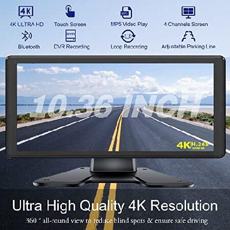 4K RV Backup Camera System 10.36" Quad Split Touch Screen Monitor with ...