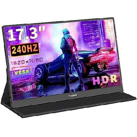 GreBear 17.3" 240Hz Portable Gaming Monitor, 1080P FHD HDR IPS Screen ...
