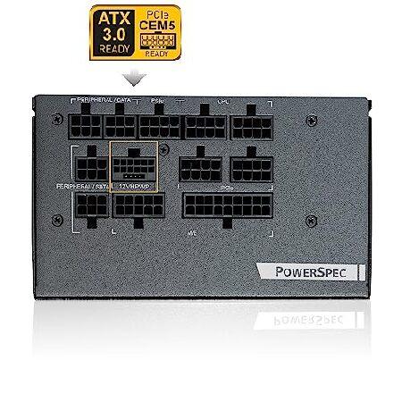 PowerSpec 1050W 電源 完全モジュラー 80 Plus ゴールド認定 ATX3.0 / PCIe Gen 5 PSU アクティブ ...
