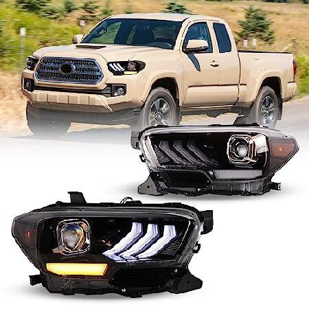 Winjet LEDヘッドライトアセンブリ 2016-2019 トヨタ タコマ 2020-2023 Tacoma (SR SR5 TRD Sportモデルのみ) 助手席＆ドライバー フロント ...