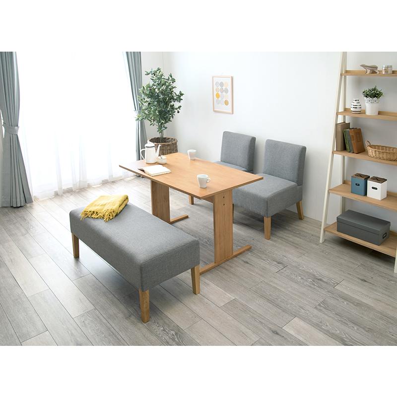 テーブル チェア ベンチ ダイニング4点セット 机 幅110 椅子 ライトグレー 少し低め 高さ65cm ソファータイプ ダイニングチェア ...