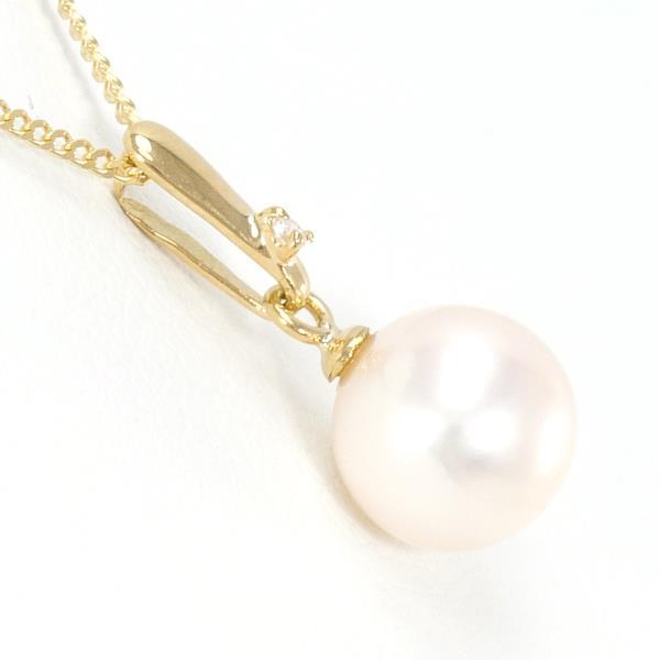 ネックレス K18 18金 YG イエローゴールド パール ダイヤ 総重量約1.8g 約40cm : ワンダープライス Yahoo!店 - 通販 - Yahoo!ショッピング