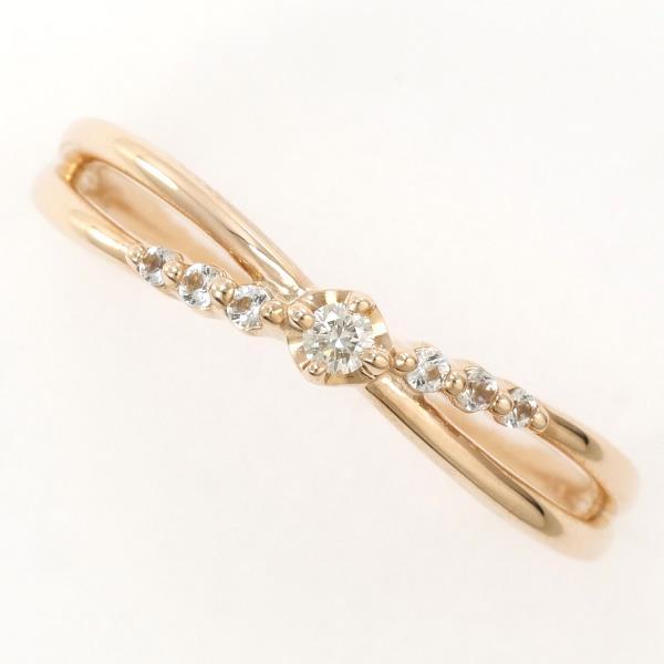 4℃ リング カナル4℃ K10PG 指輪 12号 ダイヤ ホワイトサファイア 総重量約1.7g : ワンダープライス Yahoo!店 - 通販 - Yahoo!ショッピング