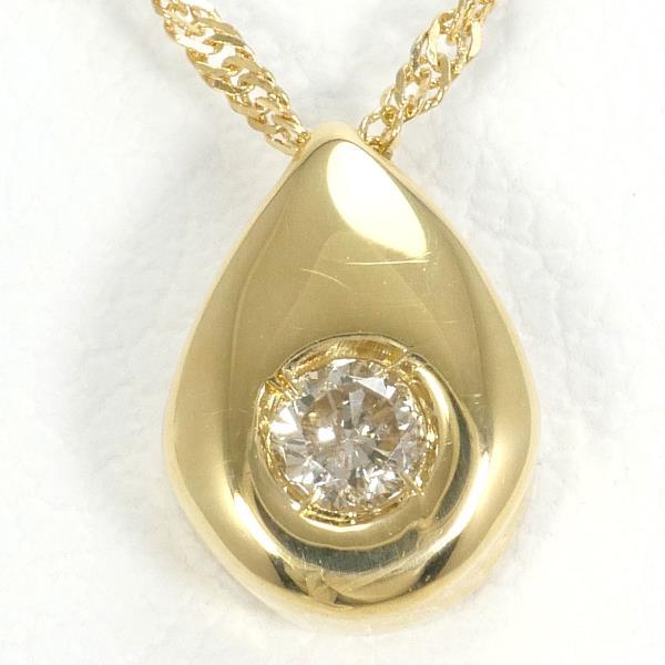 ネックレス K18 18金 YG イエローゴールド ダイヤ 0.05 総重量約1.3g 約40cm : ワンダープライス Yahoo!店 - 通販 - Yahoo!ショッピング