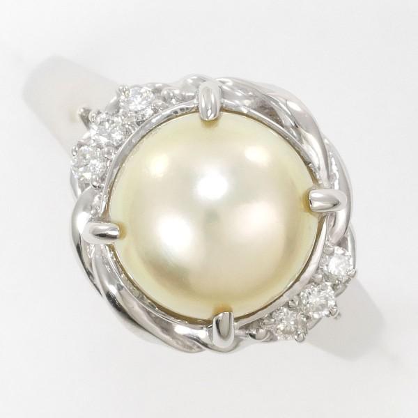 リング PT900 プラチナ 指輪 10号 パール(真珠) 約7.5mm ダイヤ 0.08 総重量約4.5g : ワンダープライス Yahoo!店 - 通販 - Yahoo!ショッピング