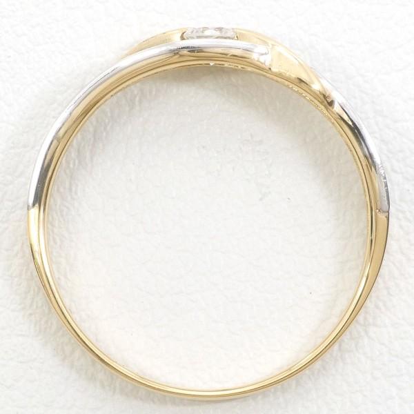 リング PT900 プラチナ K18YG 指輪 13号 ダイヤ 0.14 総重量約2.1g : ワンダープライス Yahoo!店 - 通販 - Yahoo!ショッピング