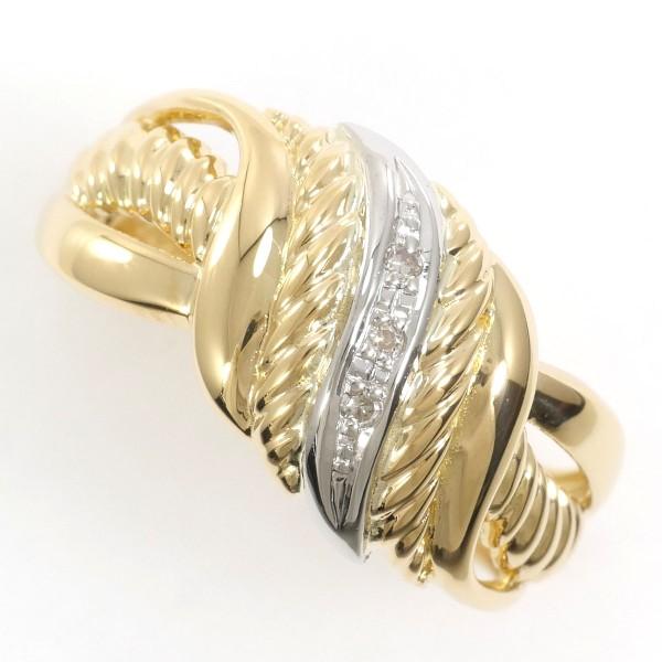 リング PT900 プラチナ K18YG 指輪 14.5号 ダイヤ 総重量約4.1g : 100302050b400978 : ワンダープライス Yahoo!店 - 通販 - Yahoo!ショッピング