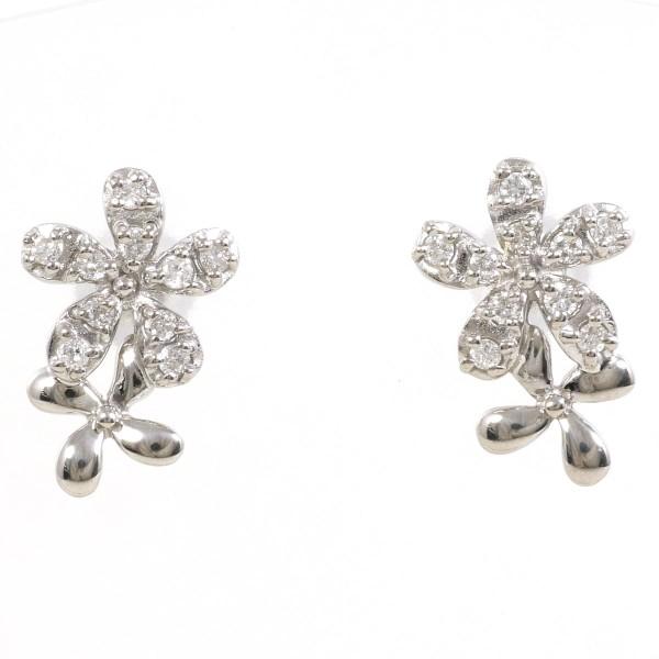 ピアス K18 18金 WG ホワイトゴールド ダイヤ 総重量約2.1g : ワンダープライス Yahoo!店 - 通販 - Yahoo!ショッピング