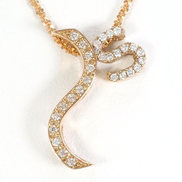 ネックレス K18 18金 PG ピンクゴールド ダイヤ 0.10 0.09 カード鑑別書 総重量約5.1g 約45cm : ワンダープライス Yahoo!店 - 通販 - Yahoo!ショッピング