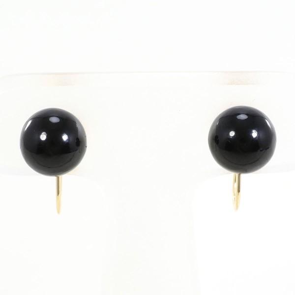 イヤリング K14 14金 YG イエローゴールド オニキス 総重量約1.5g : ワンダープライス Yahoo!店 - 通販 - Yahoo!ショッピング
