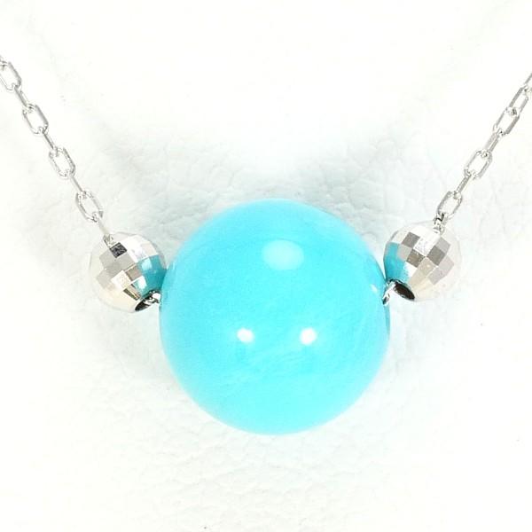 ネックレス K18 18金 WG ホワイトゴールド ターコイズ 総重量約1.1g 約40cm : ワンダープライス Yahoo!店 - 通販 - Yahoo!ショッピング