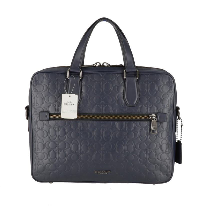 COACH コーチ/シグネチャーレザービジネスバッグ/ネイビー/55570/E19**/SAランク/18【中古】 : ワンダーレックスヤフー店 ...