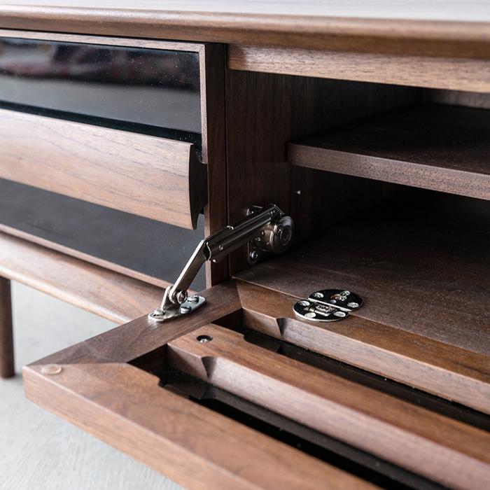 TERMINAL TVボード150・180・210 テレビボード 無垢 テレビ台 TVボード ロータイプ 北欧 ブラックガラス おしゃれ ...