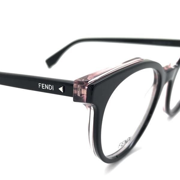 FENDI メガネフレーム フェンディ ブランド ブラック×クリアーピンク 眼鏡 00FF-0249-807 :00FF-0249-807 ...