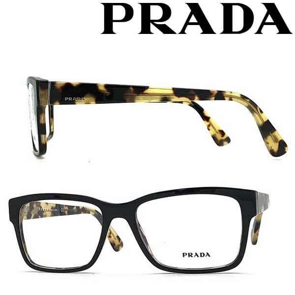 PRADA（プラダ） メガネフレーム ブランド ブラック×ライトマーブルブラウン 眼鏡 0PR-15VV-NAI1O1 : WOODNET ...