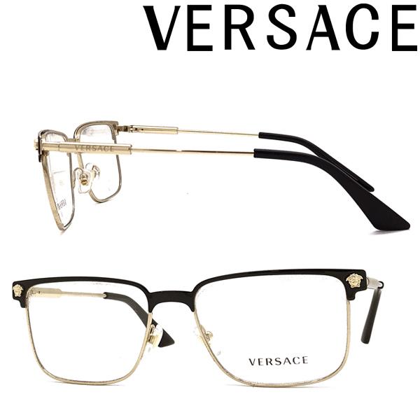 VERSACE メガネフレーム ブランド ヴェルサーチェ ベルサーチ ブラック×ゴールド 眼鏡 0VE-1276-1371 : WOODNET ...