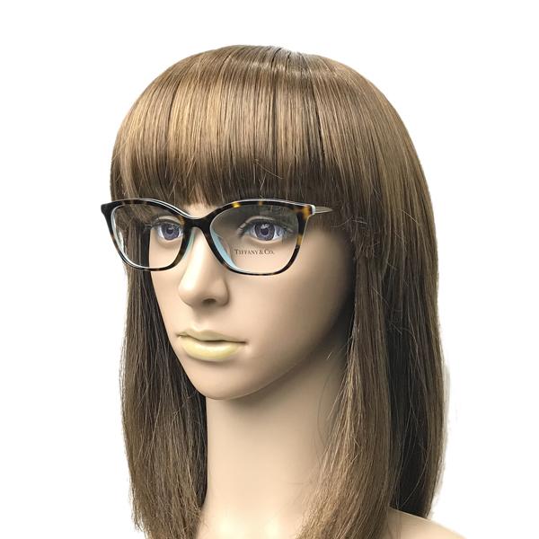 TIFFANY&Co. ティファニー メガネフレーム ブランド マーブルブラウン×スカイブルー×ゴールド 眼鏡 TF2205F-8134 ...