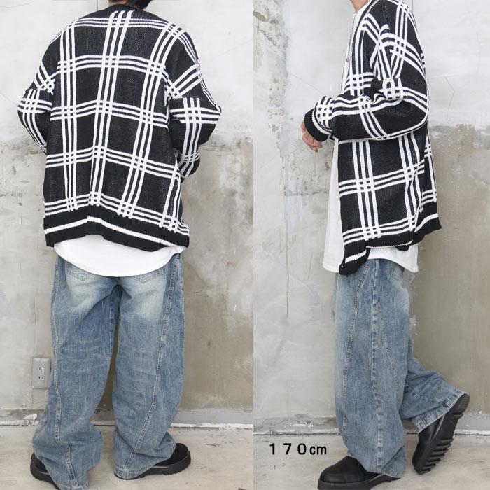 2/4(火) チェック柄カーディガン メンズ チェックカーデ カーディガン メンズ 長袖カーディガン チェックカーディガン カジュアルカーディガン 大胆カーデ ラフ : th-00961 ...