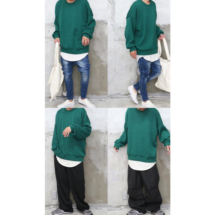 無地ビッグニット ビッグニット メンズ ビッグシルエット メンズファッション ニット 無地 グリーン ピンク 大きい 秋服 冬服 春服 オーバーサイズ ゆったり ...