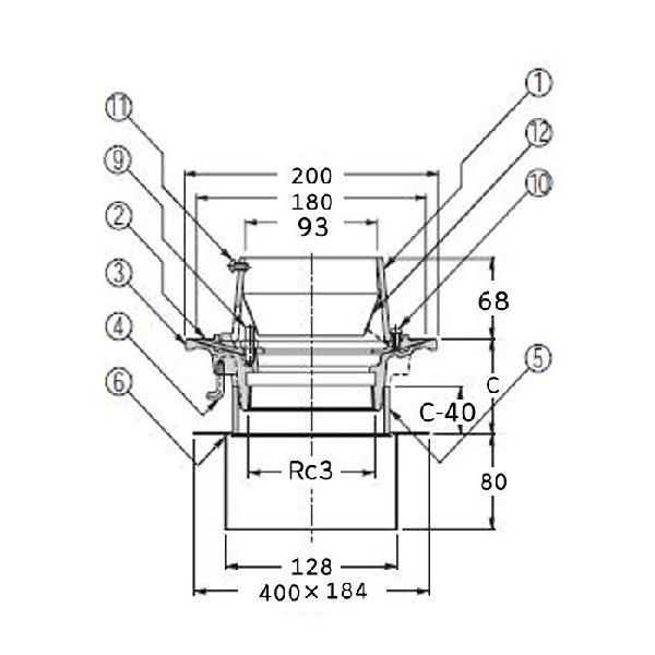 カネソウ / ルーフドレン / たて引き用 デッキプレート 打込型 EDSJ-2 75(C寸法201〜) : edsj-2-75b : ワーク ...