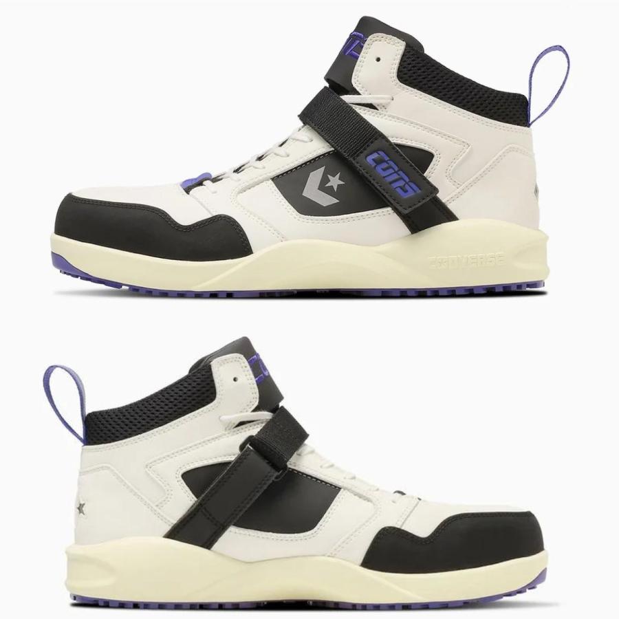 CONVERSE CPD RUN 'N SLAM PS / ホワイト/ブラック/プラム セーフティーシューズ 安全靴 25.5cm 26 ...