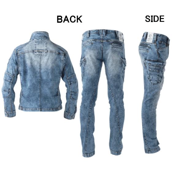 EVENRIVER 送料無料（但し北海道、沖縄を除く） 上下セット イーブンリバー ストレッチパウダーデニムブルゾン パンツ USD807 USD802 作業服 作業着 : 作業服のE ...