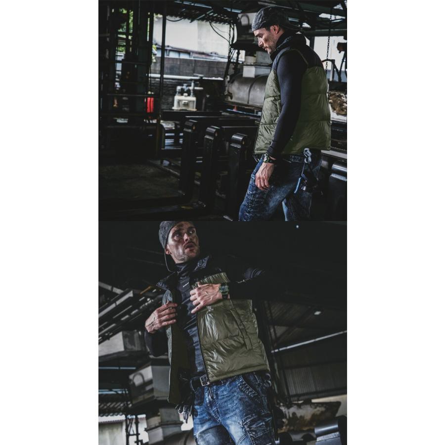 EVENRIVER（イーブンリバー） 防寒ベスト コーデュラ ダウンベスト GR2005 EVENRIVER メンズ レディース 秋冬 防風 保温 軽量 アウター アウトドア 作業着 作業服 ...