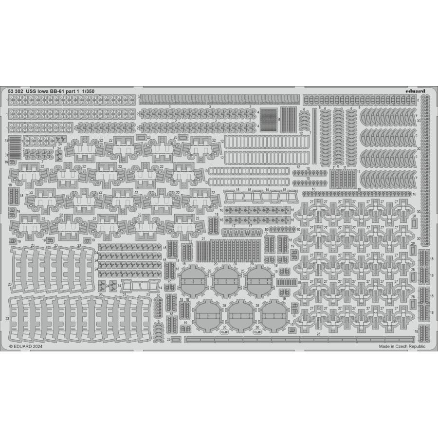 エデュアルド エデュアルド(53302) 1/350 USS Iowa BB-61 part1用エッチングパーツ(ホビーボス用) : ワークス ...
