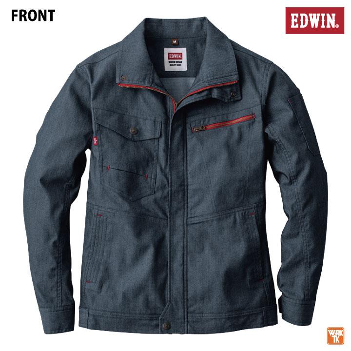EDWIN エドウィン ブルゾン 長袖 ジャケット ジャンパー 春夏 秋冬 メンズ レディース 仕事服 作業着 おしゃれ カジュアル 大きいサイズ 4L 5L edwin-23020-b ...