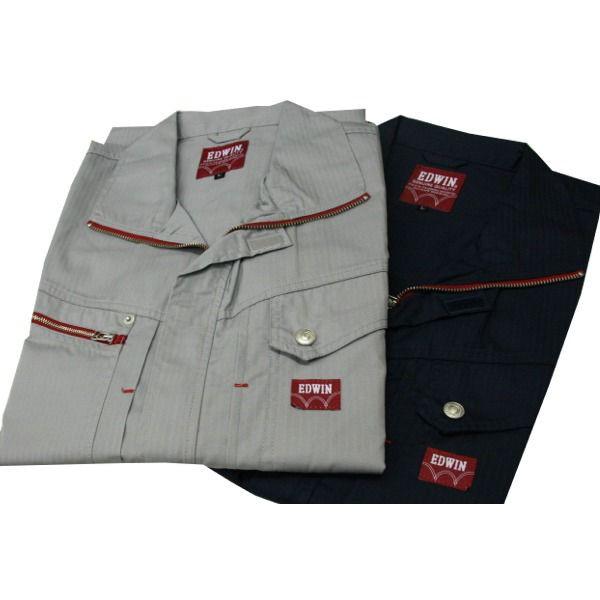 半袖つなぎ 半袖ツナギ エドウインオールインワン EDWIN ミニヘリンボン シャドーストライプつなぎ 春夏 エドウィン edwin-81003 :edwin-81003:作業服・空調服・医療 ...