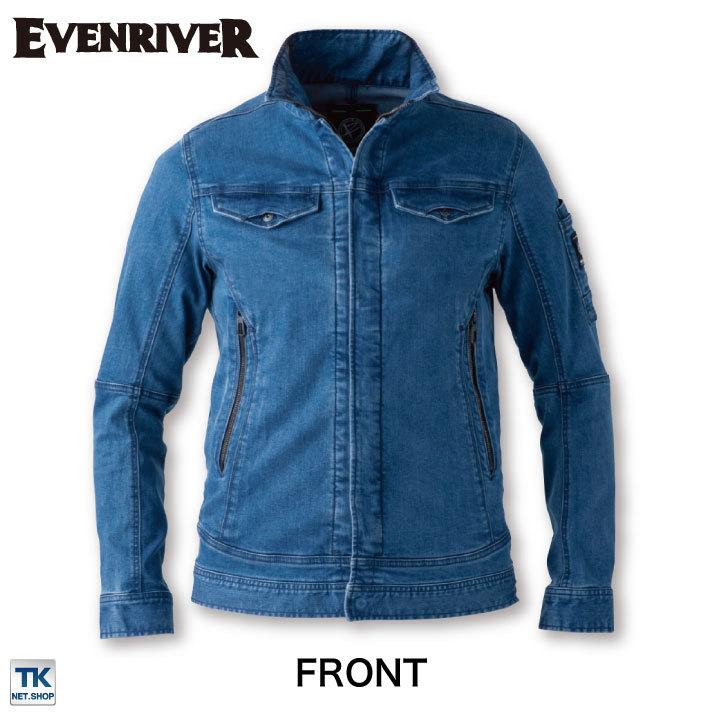 EVENRIVER ストレッチデニムブルゾン イーブンリバー ワークウェア カジュアル おしゃれ デニム 作業着 作業服 ブルゾン 春夏 秋冬 長袖 er-erx607 : 作業服・空調服 ...