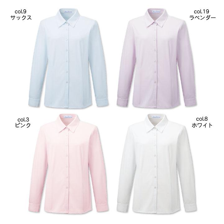 神馬 MIKATA 長袖 ブラウス 春夏 秋冬 レディース ストレッチ 速乾 事務服 仕事服 オフィス 事務 制服 おしゃれ かわいい 受付 ...