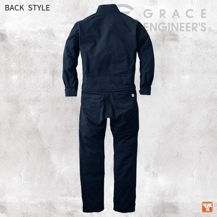 GRACE ENGINEER'S ストレッチ ツナギ 長袖 春夏 秋冬 オーバーオール つなぎ メンズ レディース 仕事服 作業着 作業ズボン シンプルデザイン sk-ge670-b :sk ...
