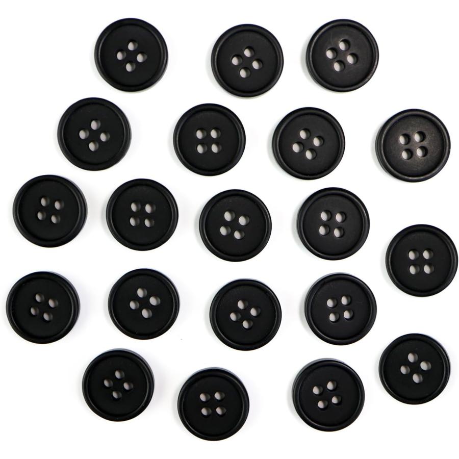 きらきらぷんぷん丸 四つ穴ボタン 【ブラック ツヤなし】 黒 ベーシック シンプル 20個入り 【12.5mm】 B-043 : あんしんや - 通販 - Yahoo!ショッピング