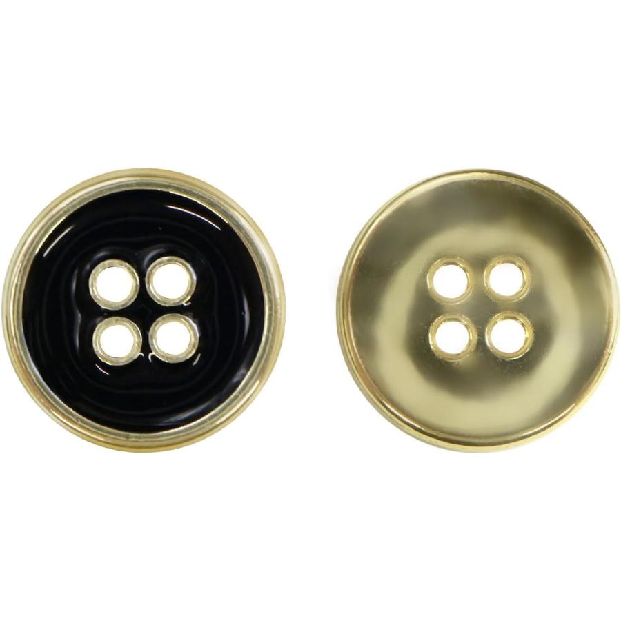 きらきらぷんぷん丸 メタルボタン 四つ穴ボタン 金 黒 ボタン 金属 メタル 飾りボタン 手芸 8個入り B-1016 : あんしんや - 通販 - Yahoo!ショッピング