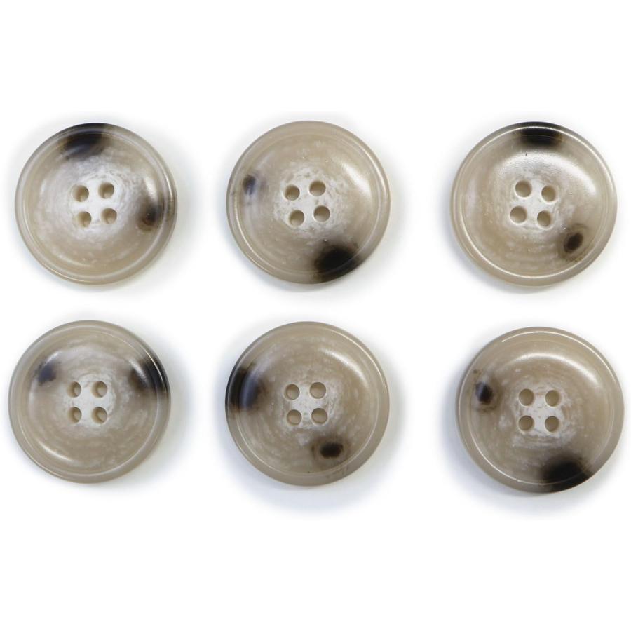 きらきらぷんぷん丸 水牛調ボタン【アイボリー&ダークブラウン】スーツ コート ジャケット ブレザー 四つ穴 フロント 袖口 6個入り【25mm】きらきらぷんぷん丸 B-494 : あんしんや ...