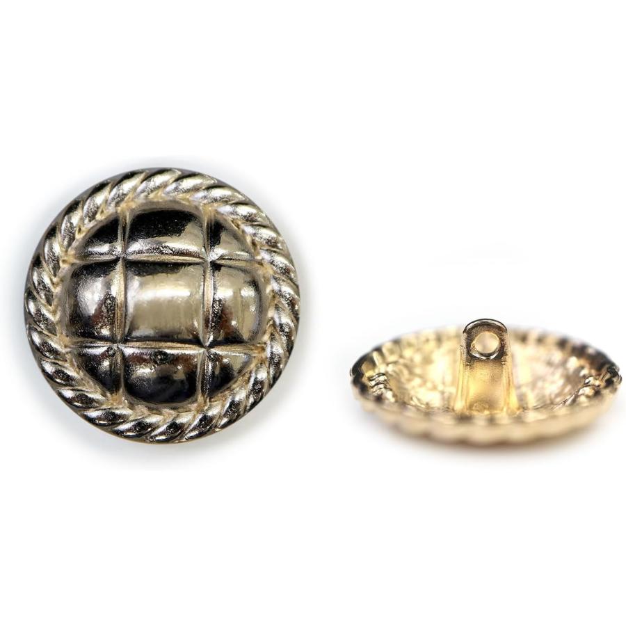 きらきらぷんぷん丸 メタルボタン 丸型 足つき キルティング風 【ゴールド】 金 ボタン 鏡面仕上げ スーツボタン ジャケットボタン 6個入り 【25mm】 B-578 : あんしんや ...