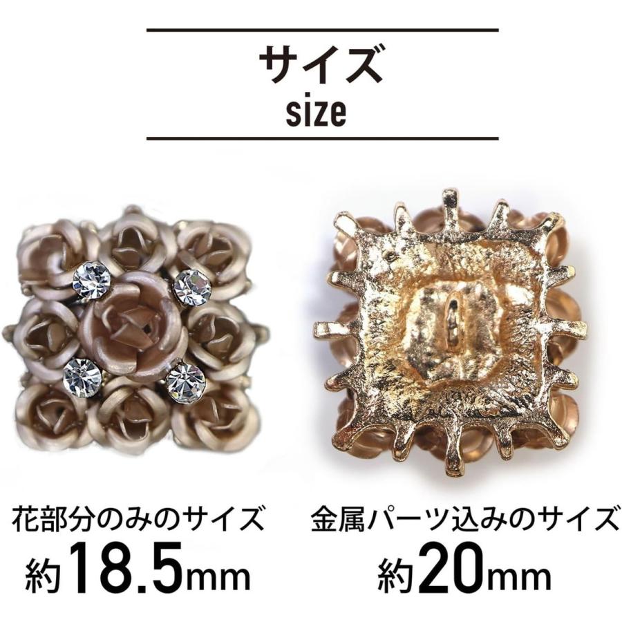 モチーフボタン 薔薇型 金 ラインストーン ボタン バラ 飾りボタン 足つき 5個入り きらきらぷんぷん丸 B-741 : b-741 : あんしんや - 通販 - Yahoo!ショッピング