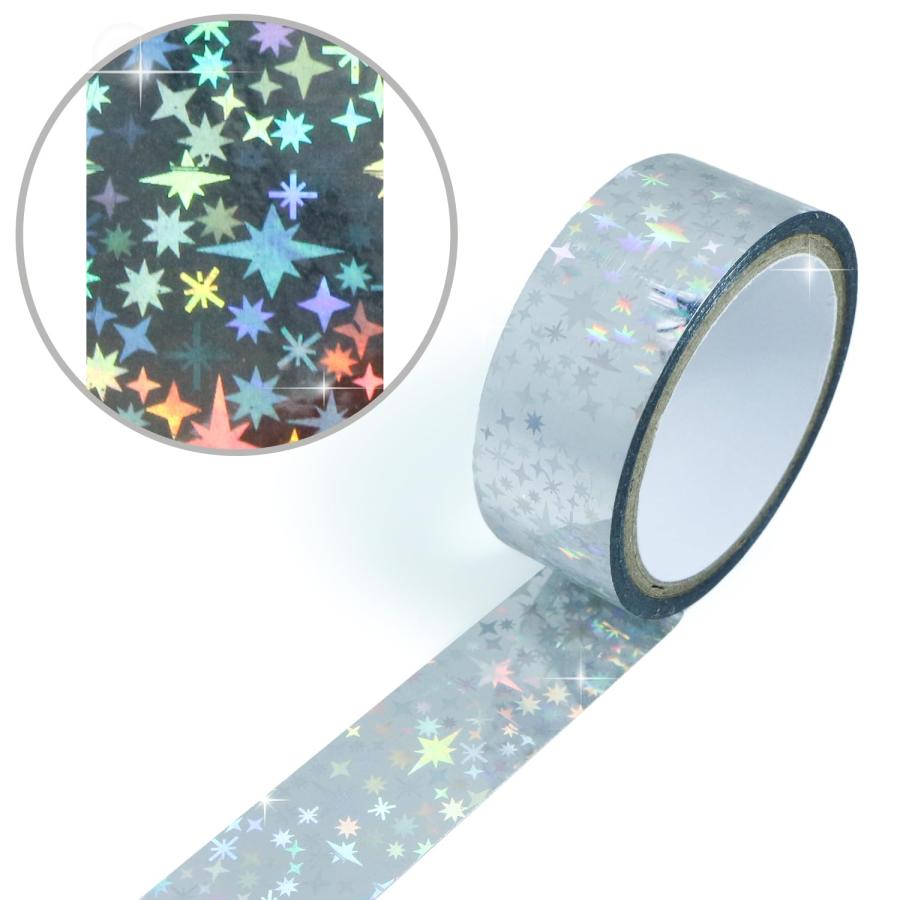 きらきらぷんぷん丸 ホログラムロールテープ 星（約15mm×5m）1巻 粘着あり プリズムテープ デコレーション ラッピング キラキラ HG-072 : あんしんや - 通販 - Yahoo ...