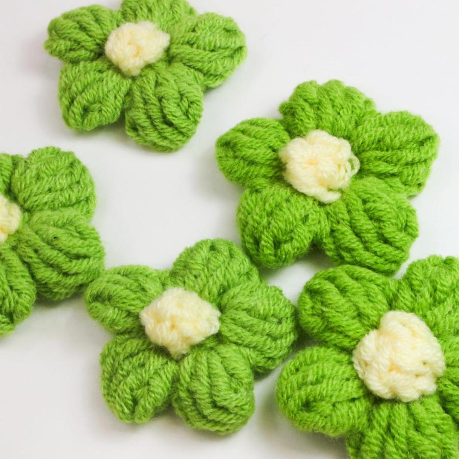 毛糸 花 パーツ 立体緑 フラワー 手芸 ハンドメイド パーツ デコパーツ デコレーション 5個入りきらきらぷんぷん丸 KITP-005 :KITP-005:あんしんや - 通販 ...