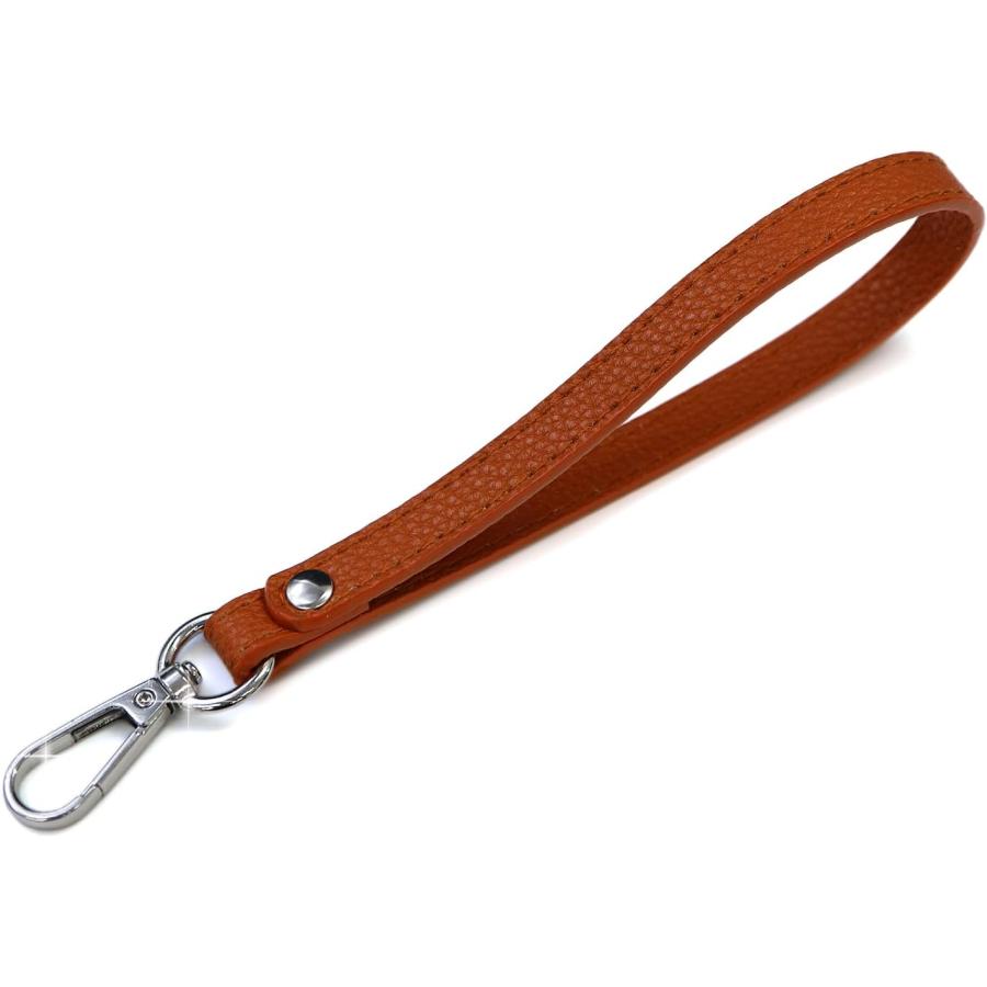 きらきらぷんぷん丸 レザーストラップ【ダークオレンジ】 ハンドストラップ 革 携帯 スマホ カメラ 落下防止 シンプル プレゼント【1本入り ...