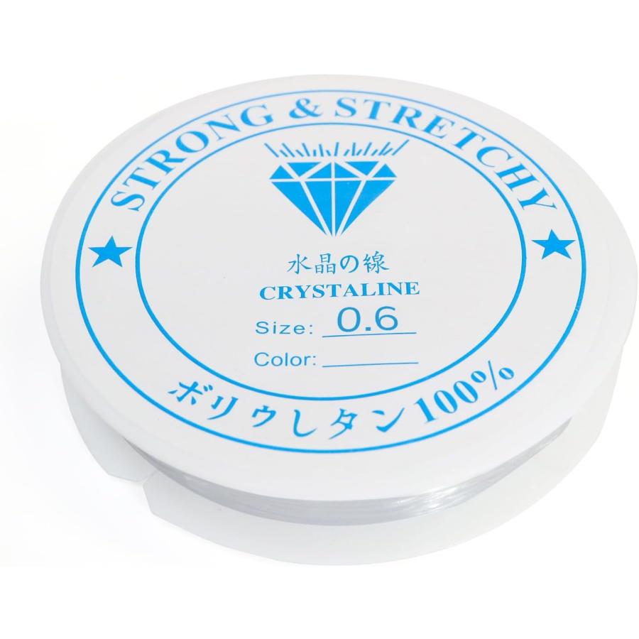 きらきらぷんぷん丸 シリコンゴム 約0.6mm 約10m 1個入り ブレスレット用 透明 パワーストーン ビーズ作成 パーツ 修理 手芸 ...