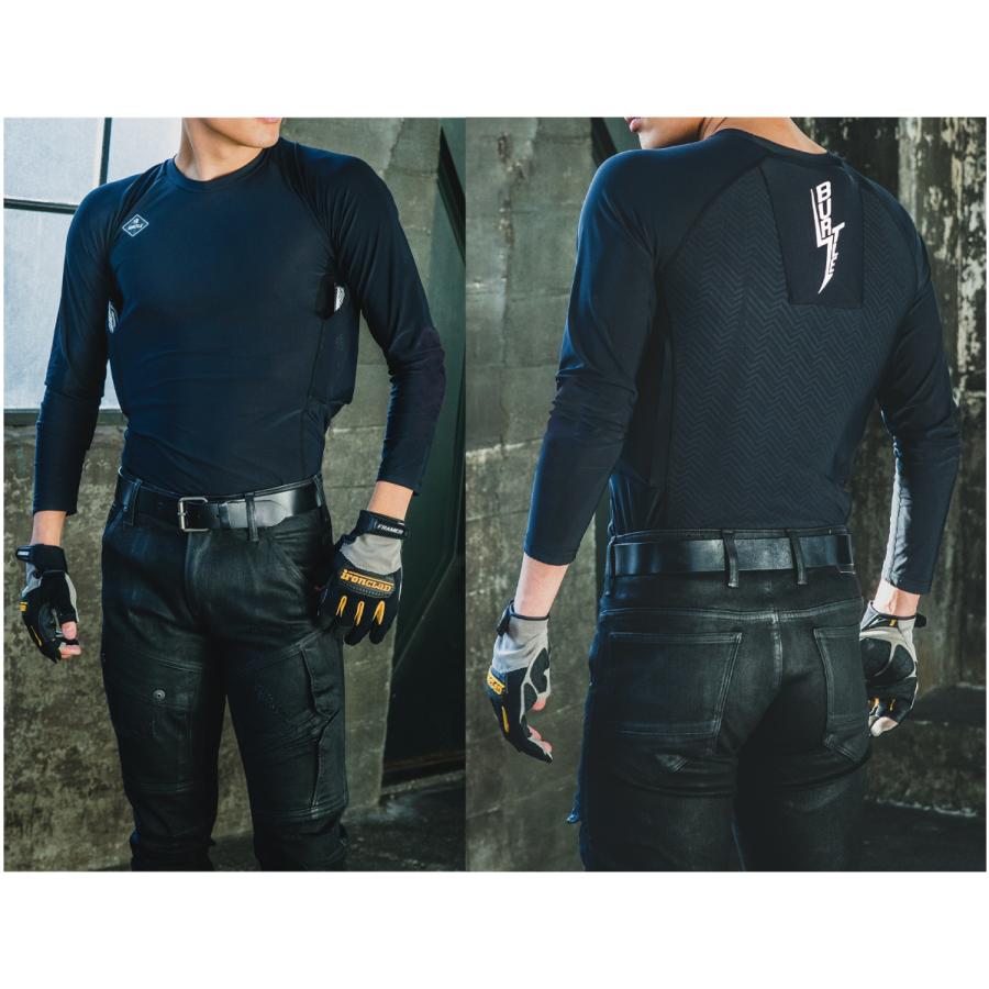 BURTLE コンプレッション フリーザー フィッテッド ストレッチ 接触冷感 吸汗速乾 消臭 UVカット 4WAYストレッチ キシリトール バートル 4098 : ワークウェイ 作業着 手袋 ...