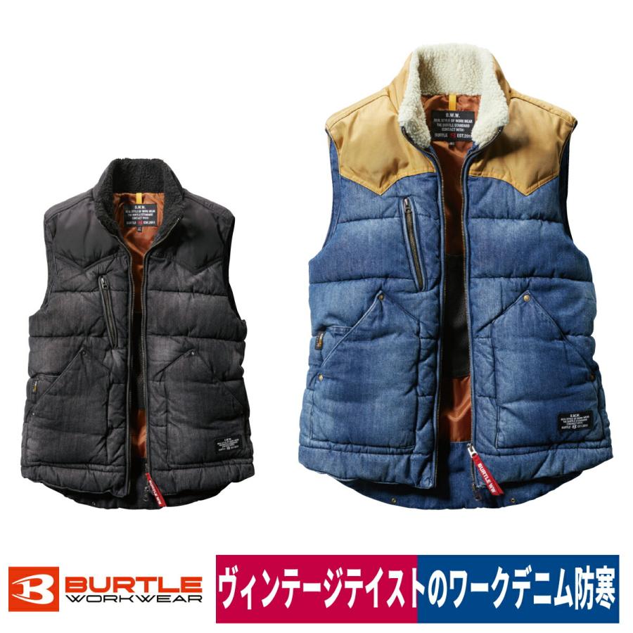 BURTLE 作業着 ベスト 防寒 防縮 カジュアル デニム ユニセックス バートル 5004 : ワークウェイ 作業着 手袋 合羽 長靴の専門店 - 通販 - Yahoo!ショッピング