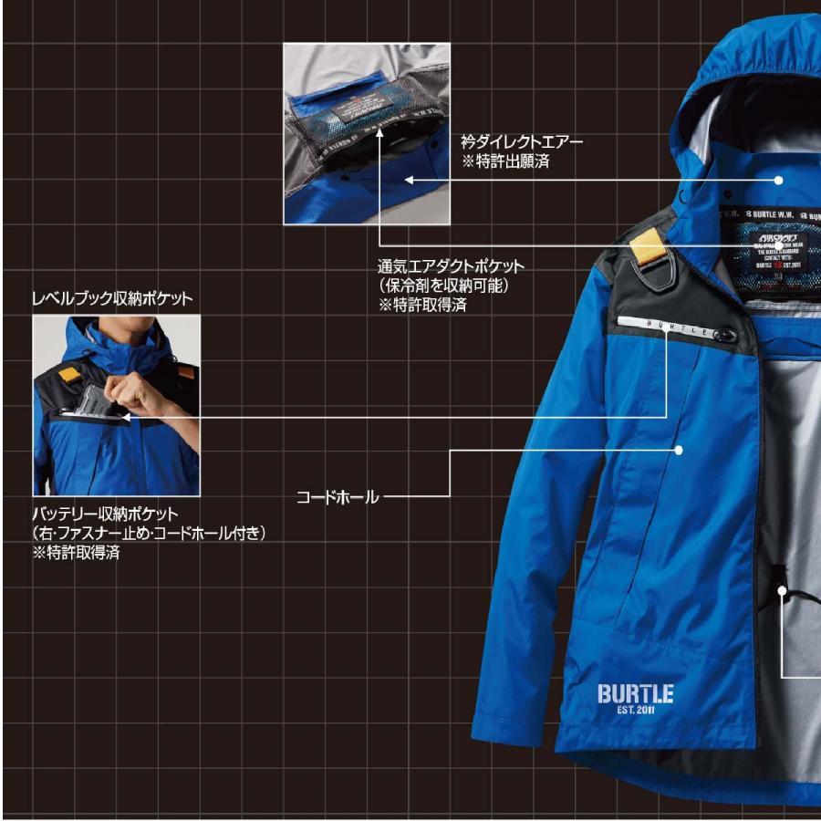 AIR CRAFT エアクラフト ファン専用 マウンテンパーカ 半袖ブルゾン 空調ウェア 服のみ アウトドア 熱中症 ポリ100％ BURTLE バートル AC1196 :ac1196:ワーク ...