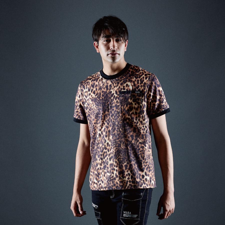 村上被服 Tシャツ ヴィレア VILEA リンガーTシャツ 525 作業着 作業服 制服 男性用 メンズ 裏面 吸汗速乾 消臭テープ付き レオパード パイソン S M L LL 3L : 作業 ...