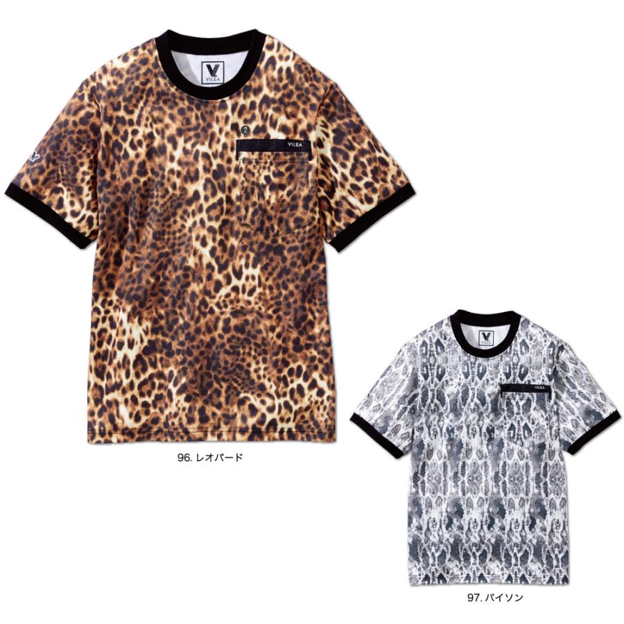 村上被服 Tシャツ ヴィレア VILEA リンガーTシャツ 525 作業着 作業服 制服 男性用 メンズ 裏面 吸汗速乾 消臭テープ付き レオパード パイソン S M L LL 3L : 作業 ...