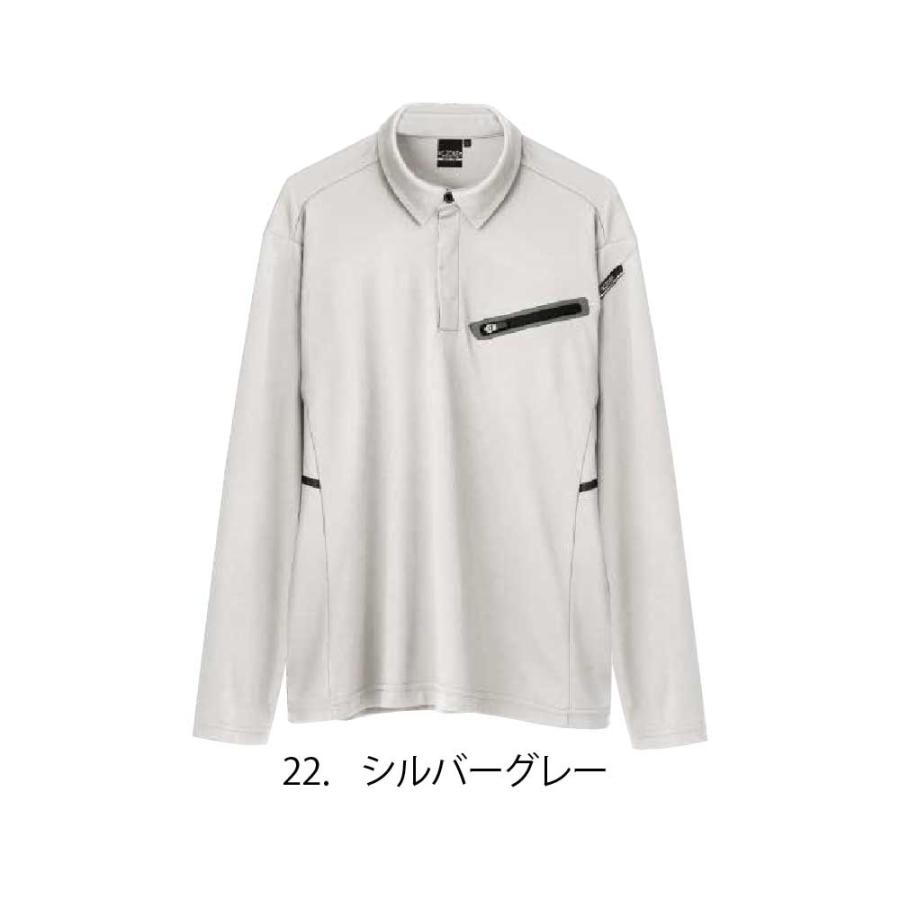 ジーベック ポロシャツ XEBEC 6115 長袖ポロシャツ 作業着 作業服 男女兼用ユニセックス 通年 秋冬 春夏 オールシーズン 接触冷感 吸汗速乾 4L 5L 大きいサイズ : 6115 ...