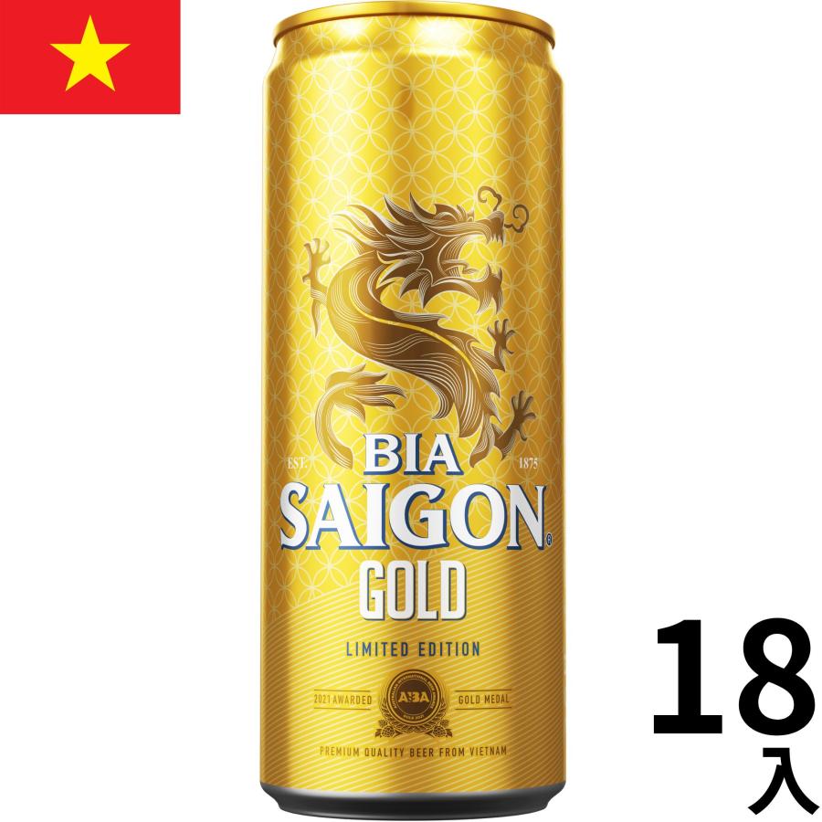 BIA SAIGON 賞味期限2025/12/31 サイゴン ゴールド ビール 330ml 18本 缶 ベトナム ピルスナー 正規輸入品 海外 ギフト プレゼント お中元 お歳暮 Saigon ...